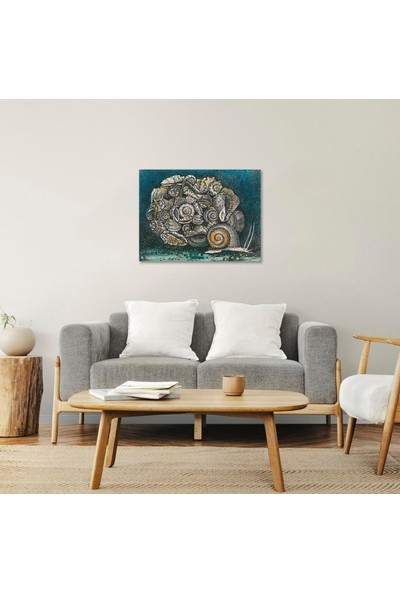 Kitap Şeyleri Salyangoz Çizim Mdf Tablo 30X40