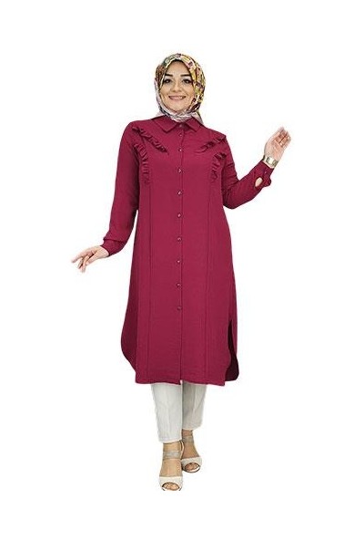 Pys Giyim Kadın Kupu Fırfırlı Tesettür Gömlek