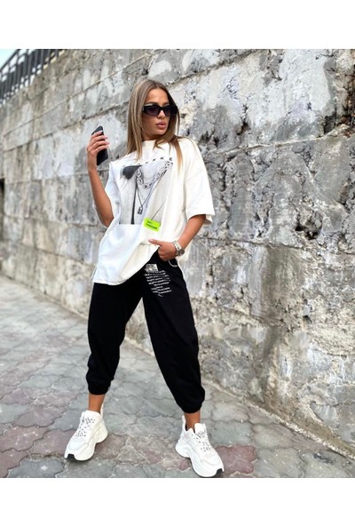 Lacase Kadın Oversize T-Shirt Eşofman Takımı