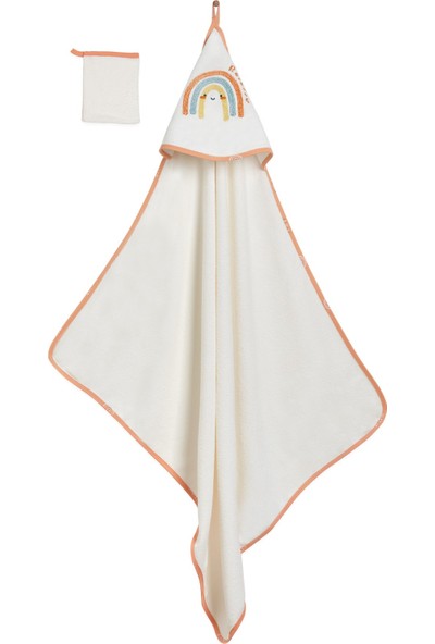 Bi Organik Biorganic Kız Bebek Happy Rainbow Silgi Duş Havlusu 85×90 cm