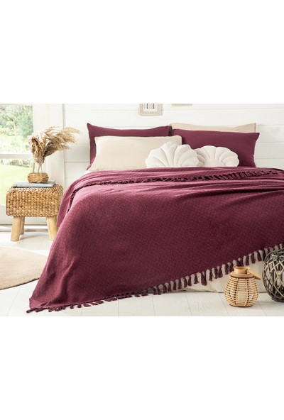 English Home Marine Pop Dokuma Çift Kişilik Yatak Örtüsü 240 x 260 cm Bordo English Home Marine Pop Dokuma Çift Kişilik Yatak Örtüsü 240 x 260 cm Bordo