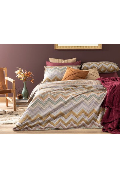 English Home Genesis Pamuklu Super King Nevresim Seti 260 x 220 cm Haki - Mor English Home Genesis Pamuklu Super King Nevresim Seti 260 x 220 cm Haki - Mor