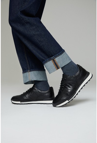 Erkek Deri Baskılı Sneaker