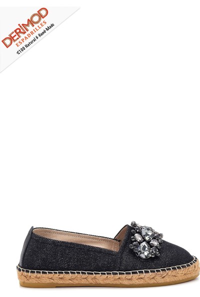 Derimod Kadın Deri Taşlı Espadril