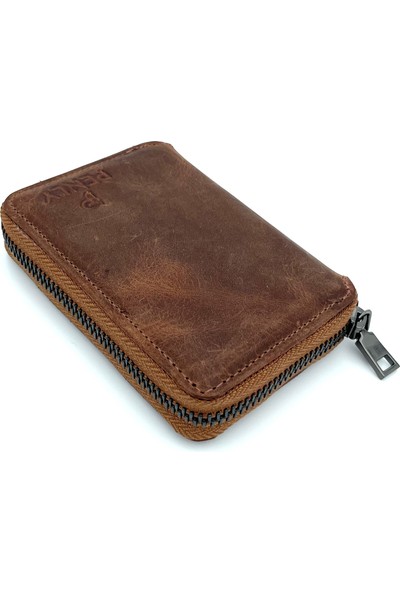 Penly Taba Fermuarlı Deri Cüzdan