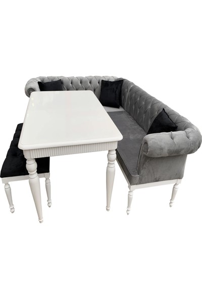 Evim-E Aksesuar Tamamı Gürgen Ağaç Chester Kapitoneli Mutfak Köşe Takımı Evim-E Aksesuar Tamamı Gürgen Ağaç Chester Kapitoneli Mutfak Köşe Takımı