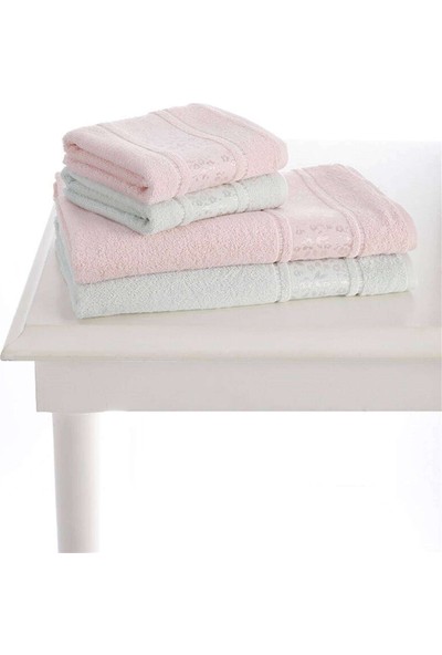 Camellia Su Yeşili-Pembe Hamam Seti Özdilek Camellia Su Yeşili-Pembe Hamam Seti Özdilek