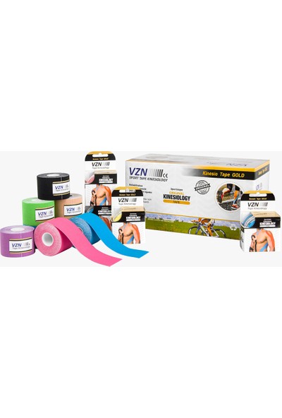 Vzn Kinesio Sport Tape – 5m x 5cm Sporcu Bandı 4 Renk Vzn Kinesio Sport Tape – 5m x 5cm Sporcu Bandı 4 Renk