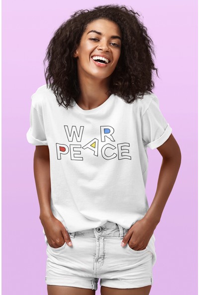 Savaş Yok Barış Var Temalı Baskılı Tişört