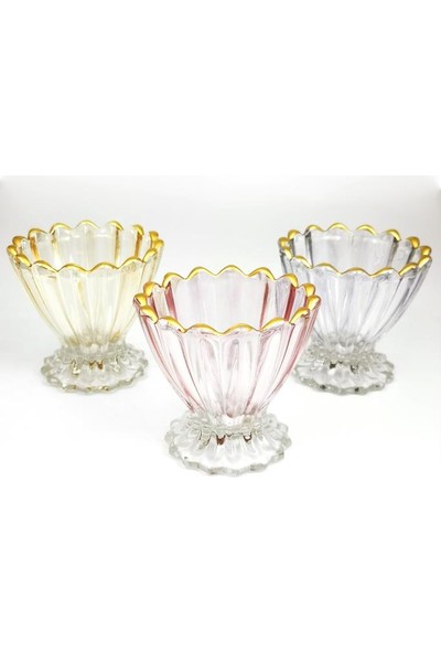 3'lü 3 Renk Altın Yaldızlı Şekerlik Dondurmalık