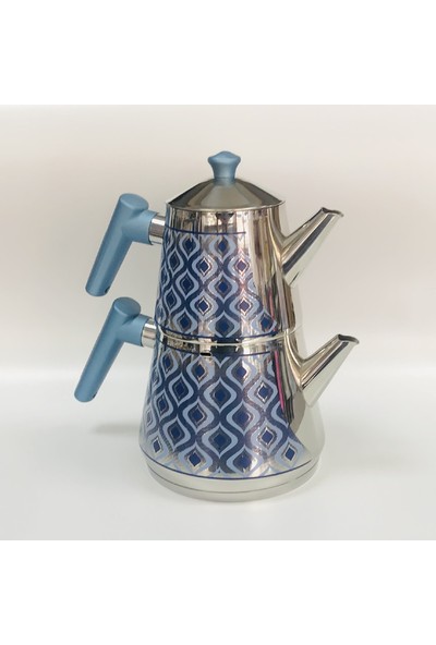 Akdeniz Piramit Desenli Kendinden Süzgeçli Orta Boy Çaydanlık Akdeniz Piramit Desenli Kendinden Süzgeçli Orta Boy Çaydanlık