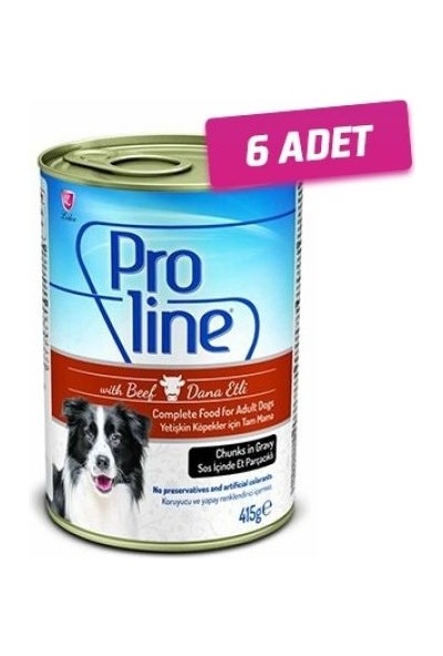 6 Adet - Proline Biftekli Sos Içinde Yetişkin Köpek Konservesi 415 gr 6 Adet - Proline Biftekli Sos Içinde Yetişkin Köpek Konservesi 415 gr