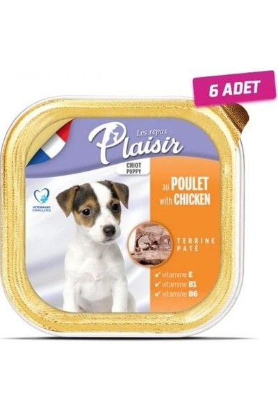 6 Adet - Plaisir Tahılsız Puppy Tavuklu Ezme Yavru Köpek Konservesi 150 gr 6 Adet - Plaisir Tahılsız Puppy Tavuklu Ezme Yavru Köpek Konservesi 150 gr