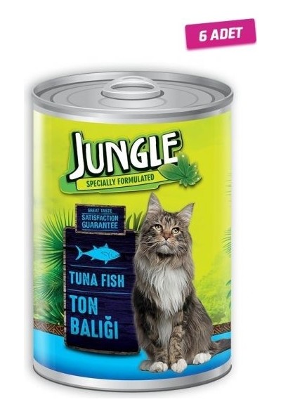 6 Adet - Jungle Kedi Konservesi Ton Balıklı 415 gr