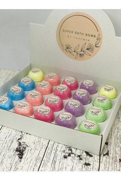 Super Bath Bomb Banyo Topu, Nem Topu, Banyo Bombası Stantlı 20'li 80 gr