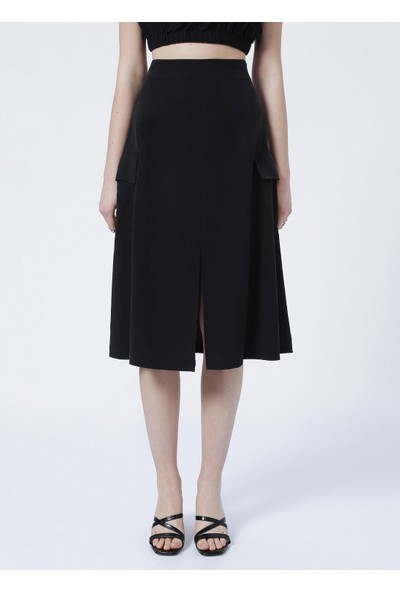 Fabrika Comfort Lastikli Basic Düz Siyah Kız Çocuk Etek - CM-FELIS