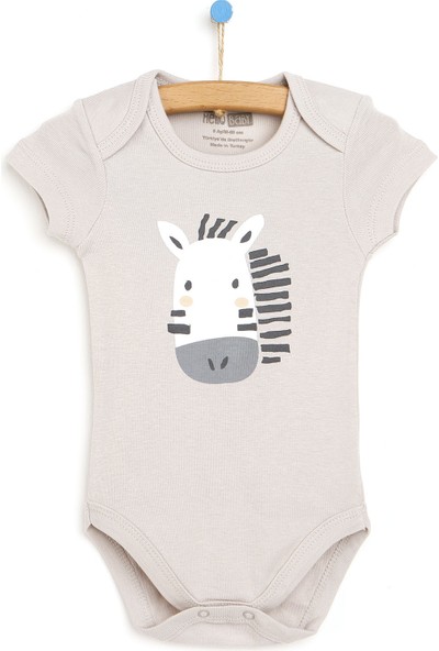 Hello Baby Sevimli Hayvan Suratlı Kısa Kol Body