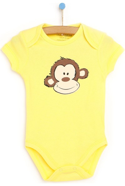 Hello Baby Sevimli Hayvan Suratlı Kısa Kol Body