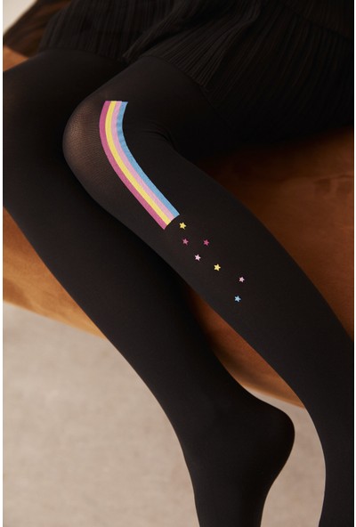 Penti Siyah Pretty Fal'ling Star Külotlu Çorap Penti Siyah Pretty Fal'ling Star Külotlu Çorap