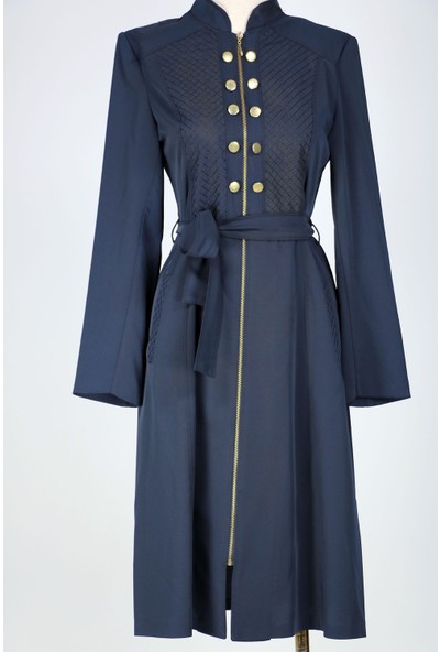 Hepyen Lacivert Hakim Yaka Gold Düğmeli Kap