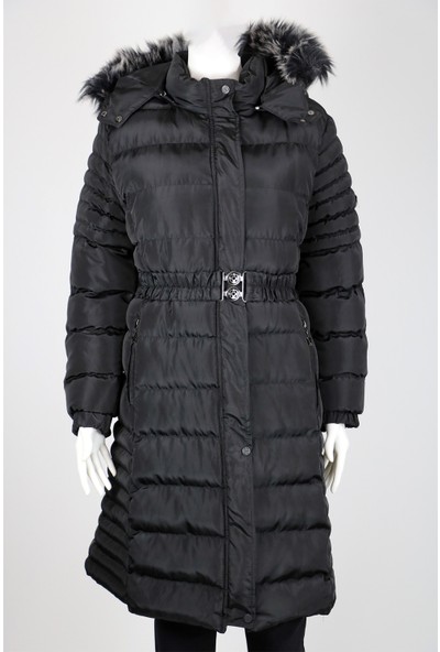 Hepyen Siyah Kemerli Şişme Mont