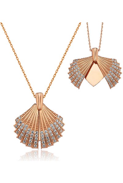 Silver Gümüş Kişiye Özel Istiridye Bayan Kolye