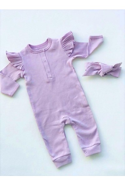 Kidaxi Nicole Omuzdan Fırfırlı Bandanalı Çıtçıtlı Tulum