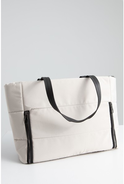 Ruzi Fermuarlı Kumaş Spor Şık Tote Kadın Çanta