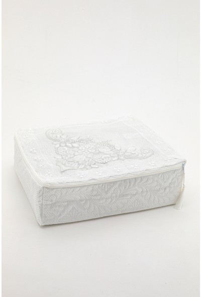 Favora Fransız Güpürlü Fermuarlı Lüx Bohça - Ekru