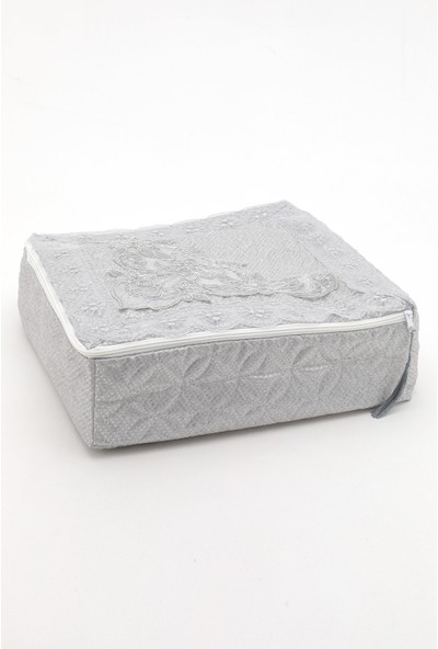 Favora Fransız Güpürlü Fermuarlı Lüx Bohça - Gri