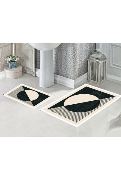 Decoars 2'li Kaymaz Deri Taban,yıkanabilir, 11MM Kalın Dijital Baskı Banyo Paspas Seti Decoars 2'li Kaymaz Deri Taban,yıkanabilir, 11MM Kalın Dijital Baskı Banyo Paspas Seti
