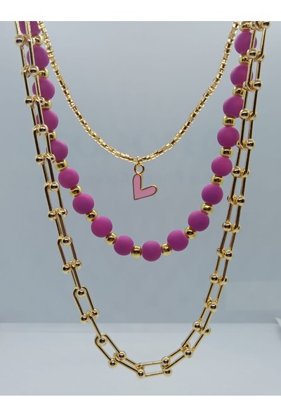 Zincir ve Boncuk Kolye Kombini