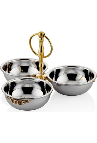 MMC Black Pearl Sade 3lü Dekoratif Kase 20X20X12 cm