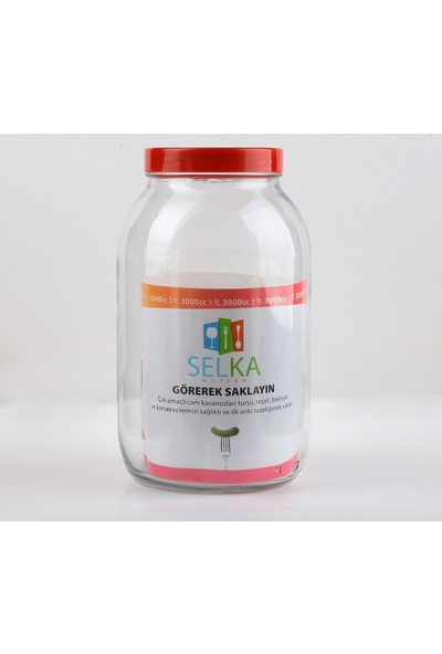 Selka Selka Küçük Boy Kapaklı Cam Kavanoz ( 3.000 Cc. ) 3 Lt Selka Selka Küçük Boy Kapaklı Cam Kavanoz ( 3.000 Cc. ) 3 Lt