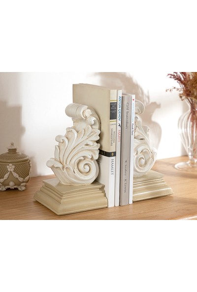 English Home Royal Kitap Tutucu 19.8X11.4X17.5 cm Krem English Home Royal Kitap Tutucu 19.8X11.4X17.5 cm Krem