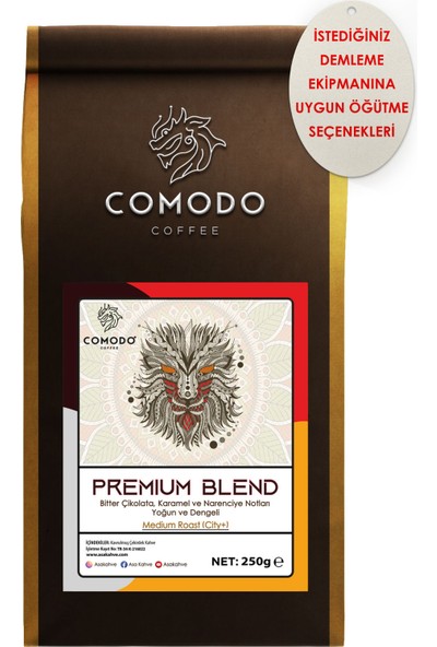 Comodo Coffee Premium Blend Çekirdek-Filtre Kahve 250 gr Comodo Coffee Premium Blend Çekirdek-Filtre Kahve 250 gr