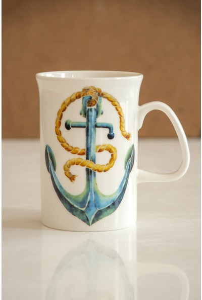 Bursa Porselen Dekor Çapa Desen Porselen Kupa