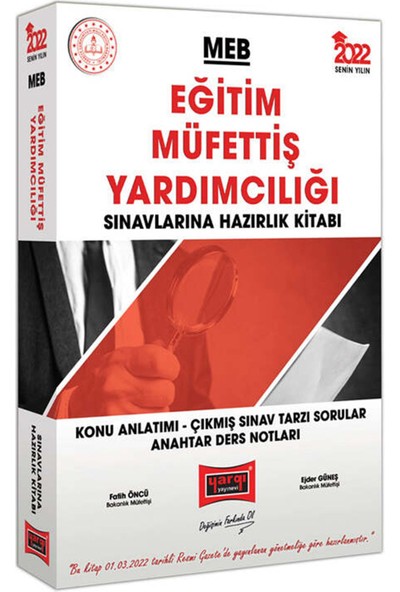 Yargı Yayıevi 2022 MEB Eğitim Müfettiş Yardımcılığı Sınavlarına Hazırlık Kitabı Yargı Yayıevi 2022 MEB Eğitim Müfettiş Yardımcılığı Sınavlarına Hazırlık Kitabı