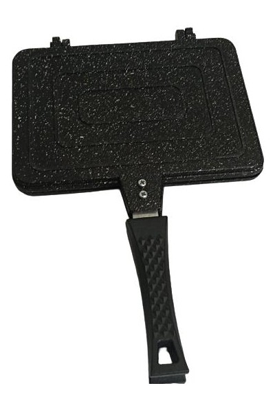 Geseus Döküm Granit Ocak Üstü El Tost Makinası-Siyah