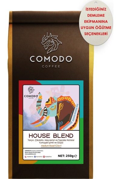 Comodo Coffee House Blend Çekirdek-Filtre Kahve 250 gr Comodo Coffee House Blend Çekirdek-Filtre Kahve 250 gr