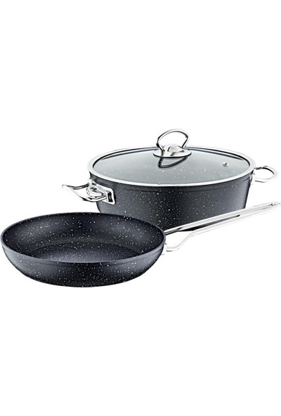 Bambum Taşev Madre - Tencere ve Tava Seti Siyah