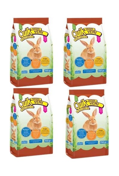 Quik Tavşan Yemi 750 gr x 4 Adet