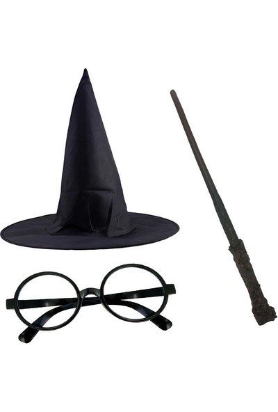 ERPA ToysShop Harry Potter Şapkası Harry Potter Gözlüğü Harry Potter Asası 3 Lü Set ERPA ToysShop Harry Potter Şapkası Harry Potter Gözlüğü Harry Potter Asası 3 Lü Set