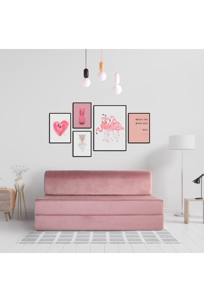 Homedius Magic Çift Kişilik Katlanır Yataklı Koltuk - Pembe