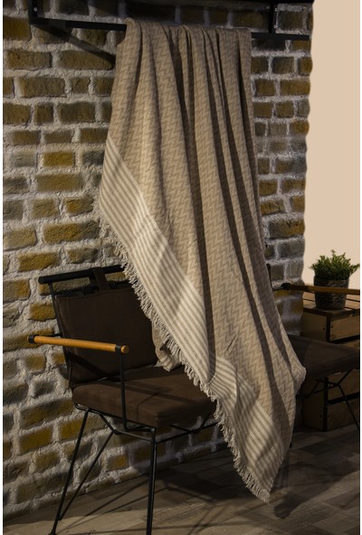 Cocona Natürel Keten Koltuk Örtüsü/koltuk Şalı Krem