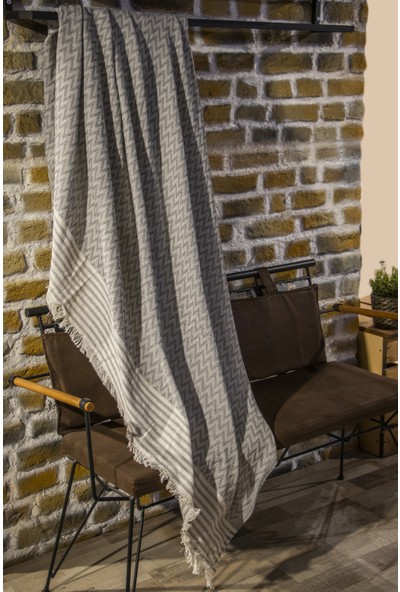 Cocona Natürel Keten Koltuk Örtüsü/koltuk Şalı Gri