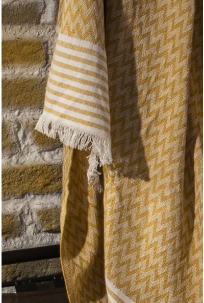 Cocona Natürel Keten Koltuk Örtüsü/koltuk Şalı Hardal