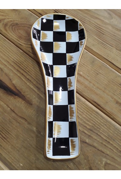 Seramorum Dekor Seramik Kaşıklık Damalı Gold