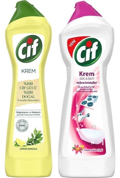 Cif Krem Müge Çiçeği Frezya ve Limon Kokulu 500 ml 2 Li Set