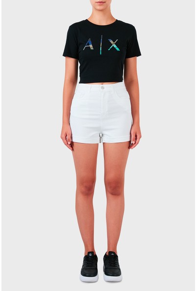 Emporio Armani Yüksek Bel Cepli Pamuklu Short Bayan Short 3K2J59 2N8HZ 0101 Emporio Armani Yüksek Bel Cepli Pamuklu Short Bayan Short 3K2J59 2N8HZ 0101